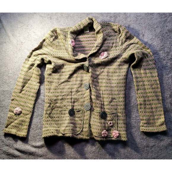 Sigrid Olsen | Sweaters | Sigrid Olsen Xs Green Cardigan Sweater Lambs ...